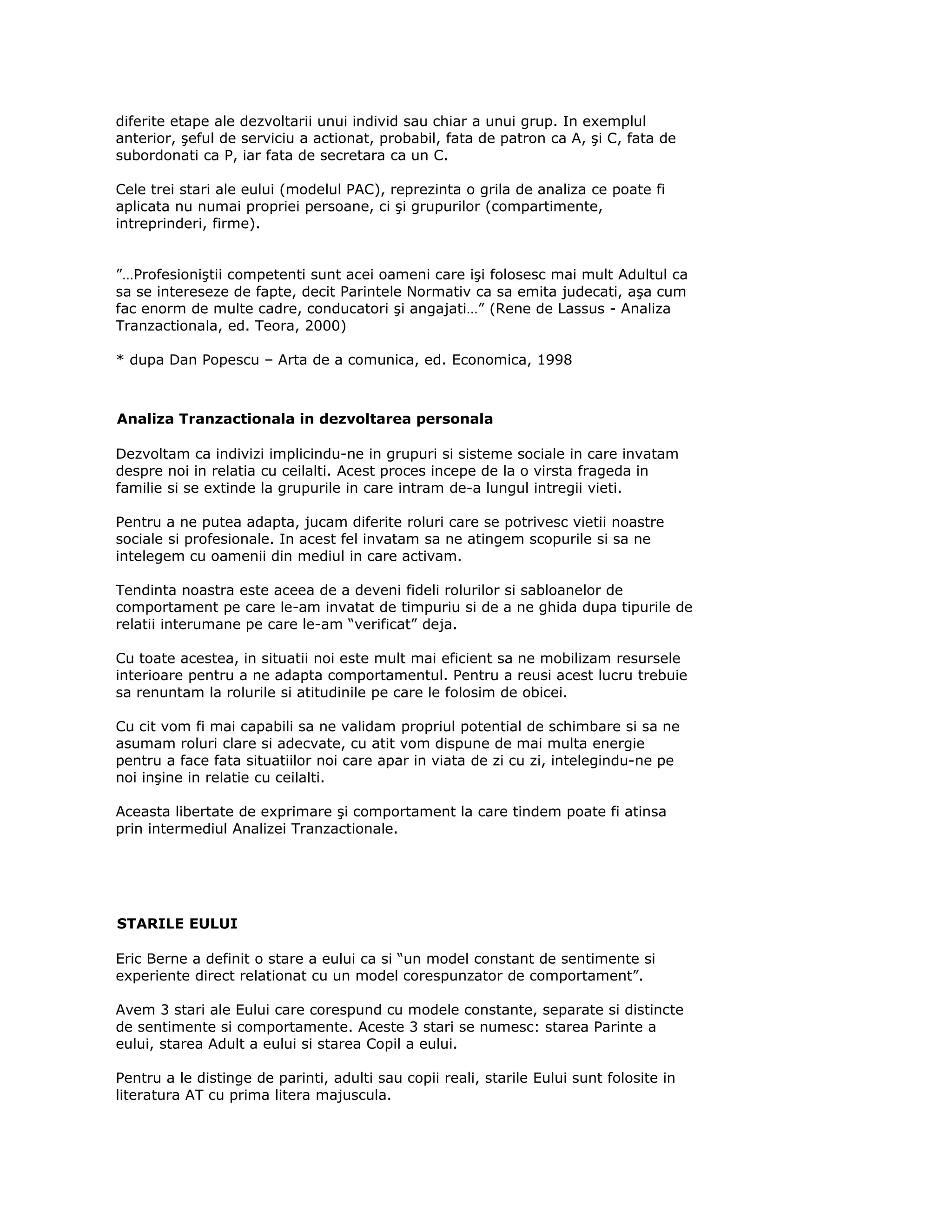 Analiza tranzactionala | DOC