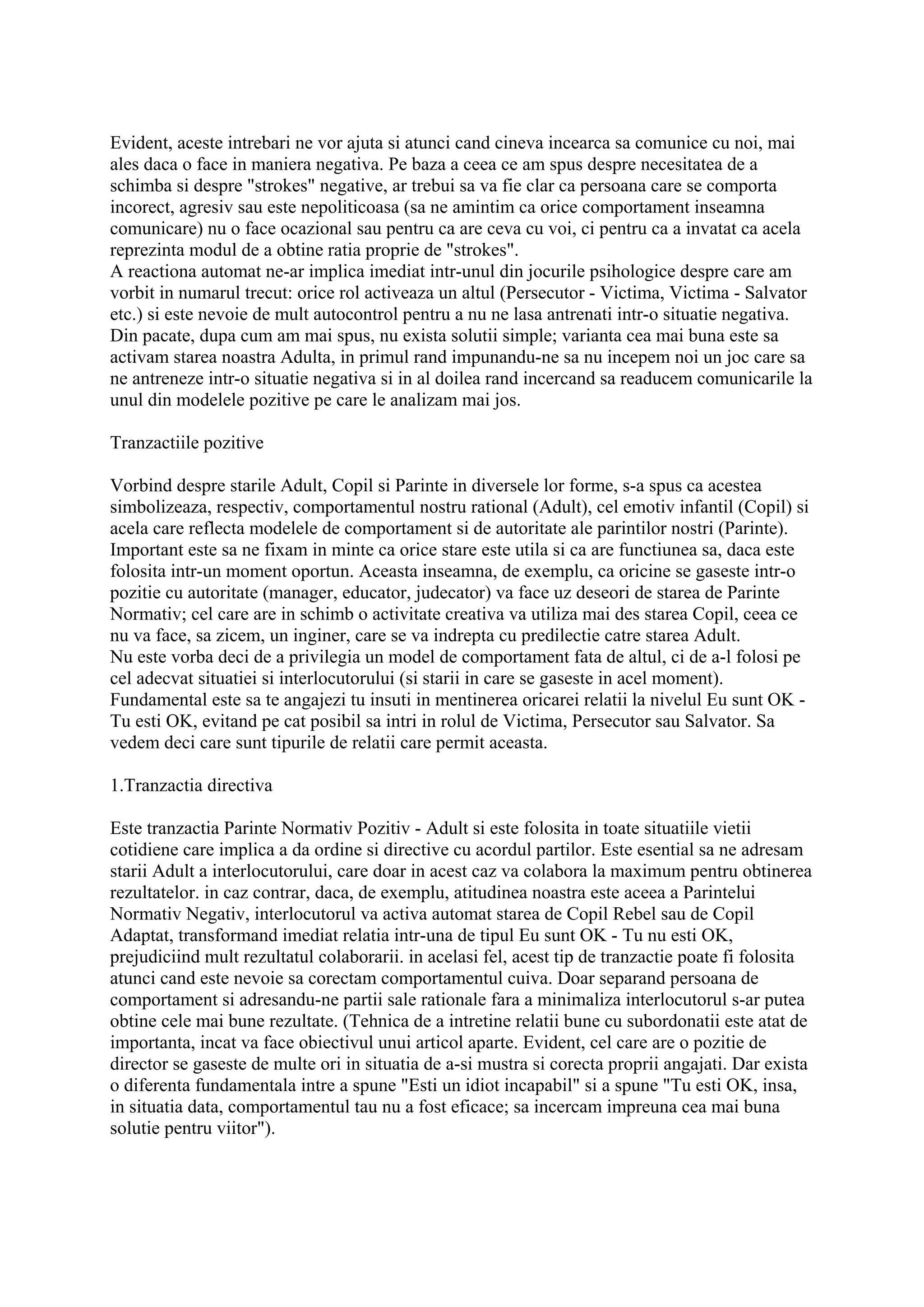 Analiza tranzactionala | PDF