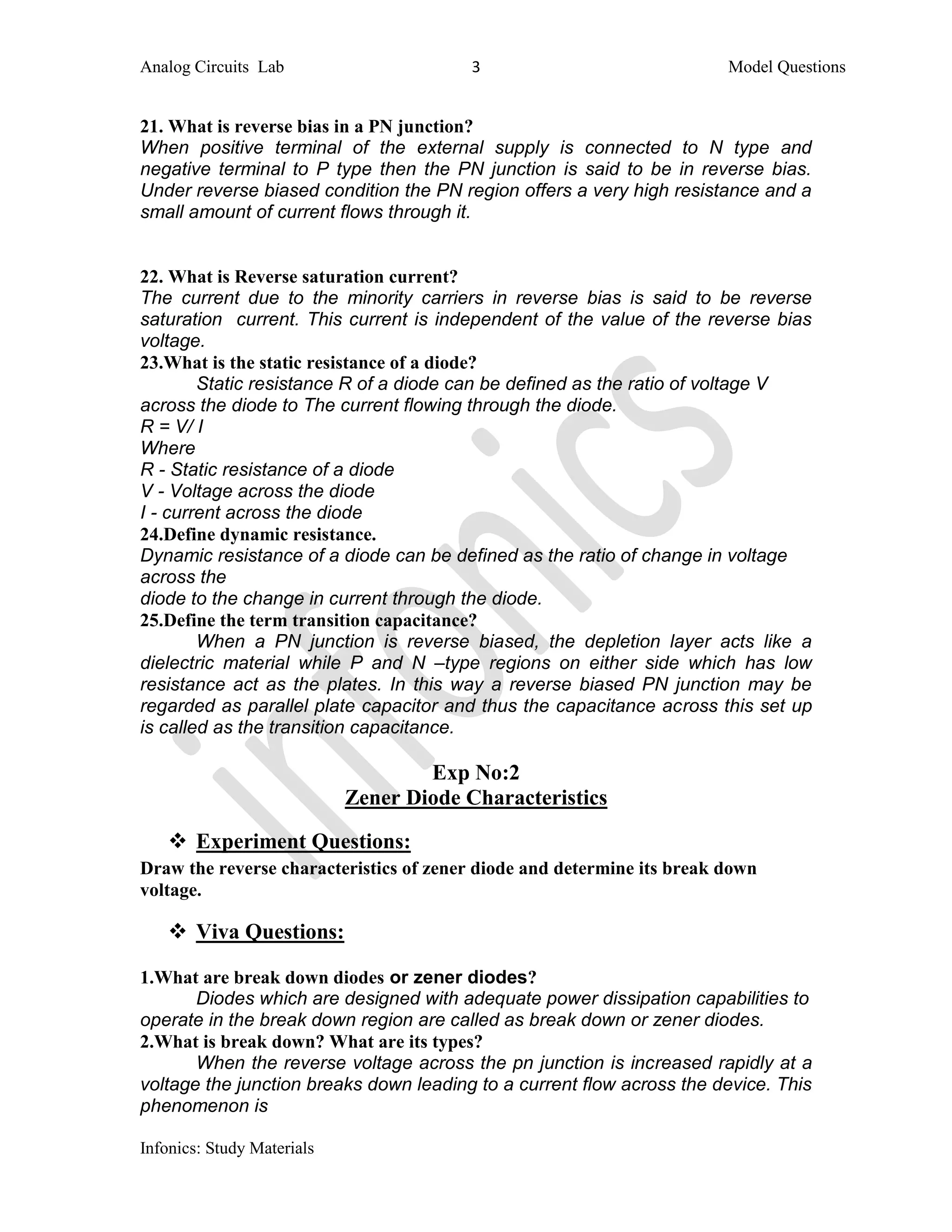 Analog circuits-lab-possible-viva-questions | PDF