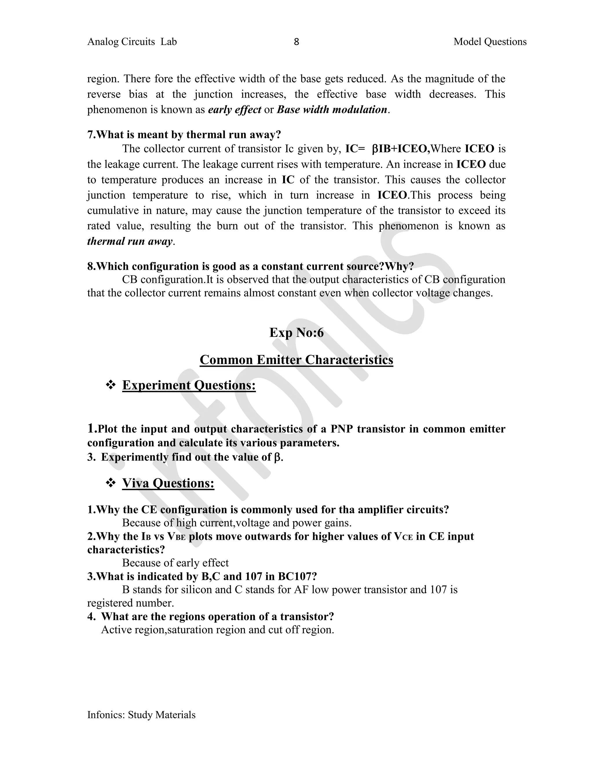 Analog circuits-lab-possible-viva-questions | PDF
