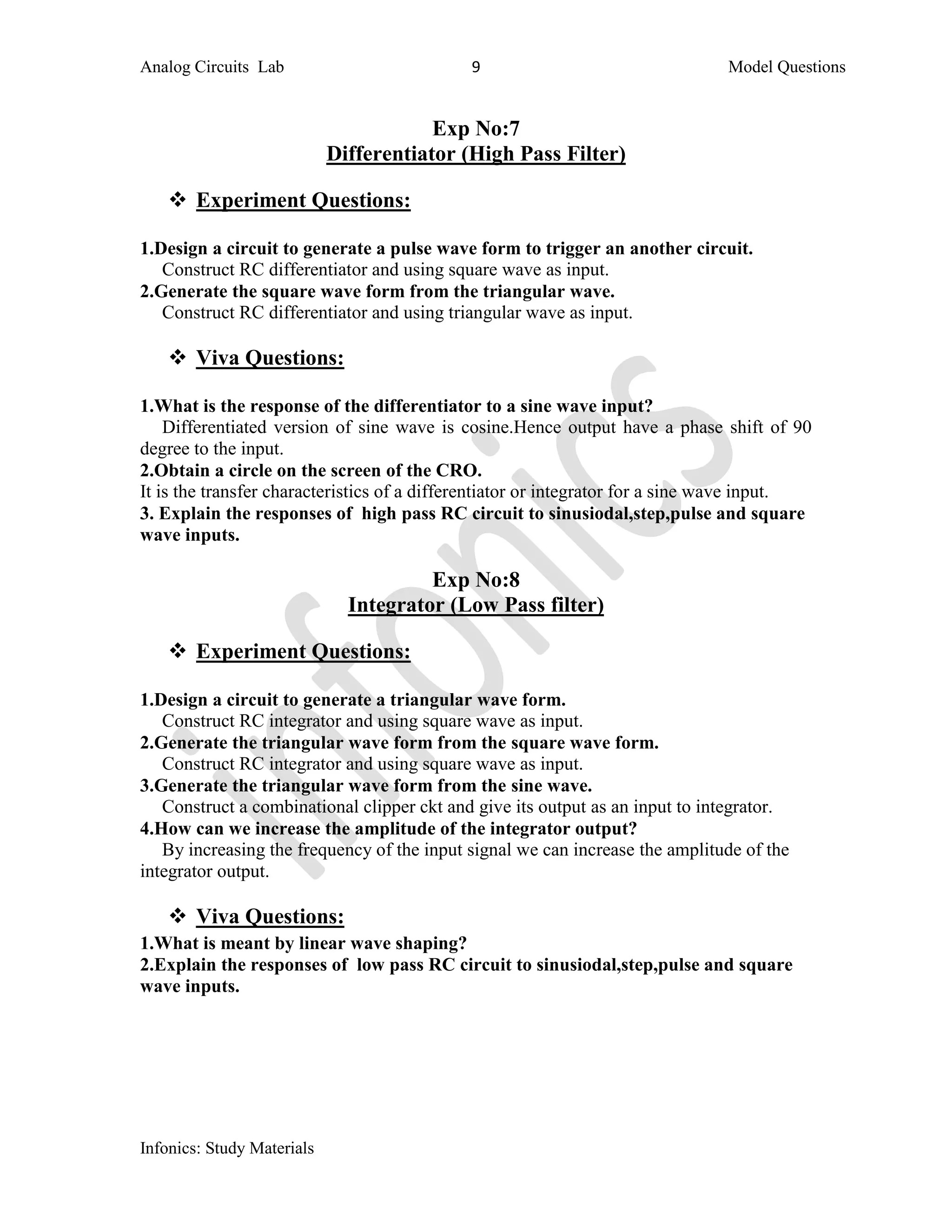Analog circuits-lab-possible-viva-questions | PDF