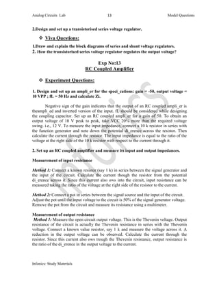 Analog circuits-lab-possible-viva-questions | PDF