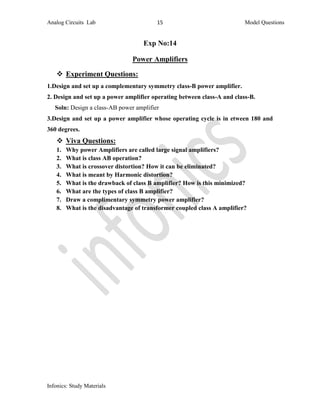 Analog circuits-lab-possible-viva-questions | PDF