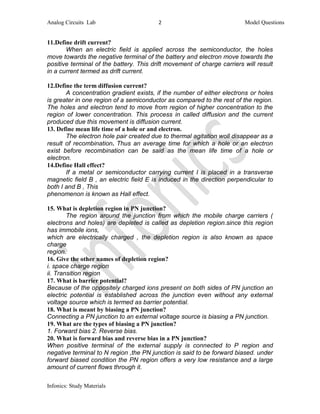 Analog circuits-lab-possible-viva-questions | PDF