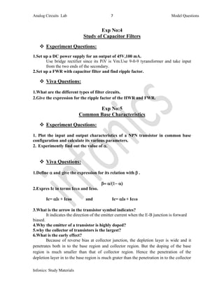 Analog circuits-lab-possible-viva-questions | PDF