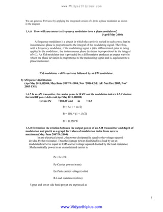 Analog and digital communication 2 marks | PDF
