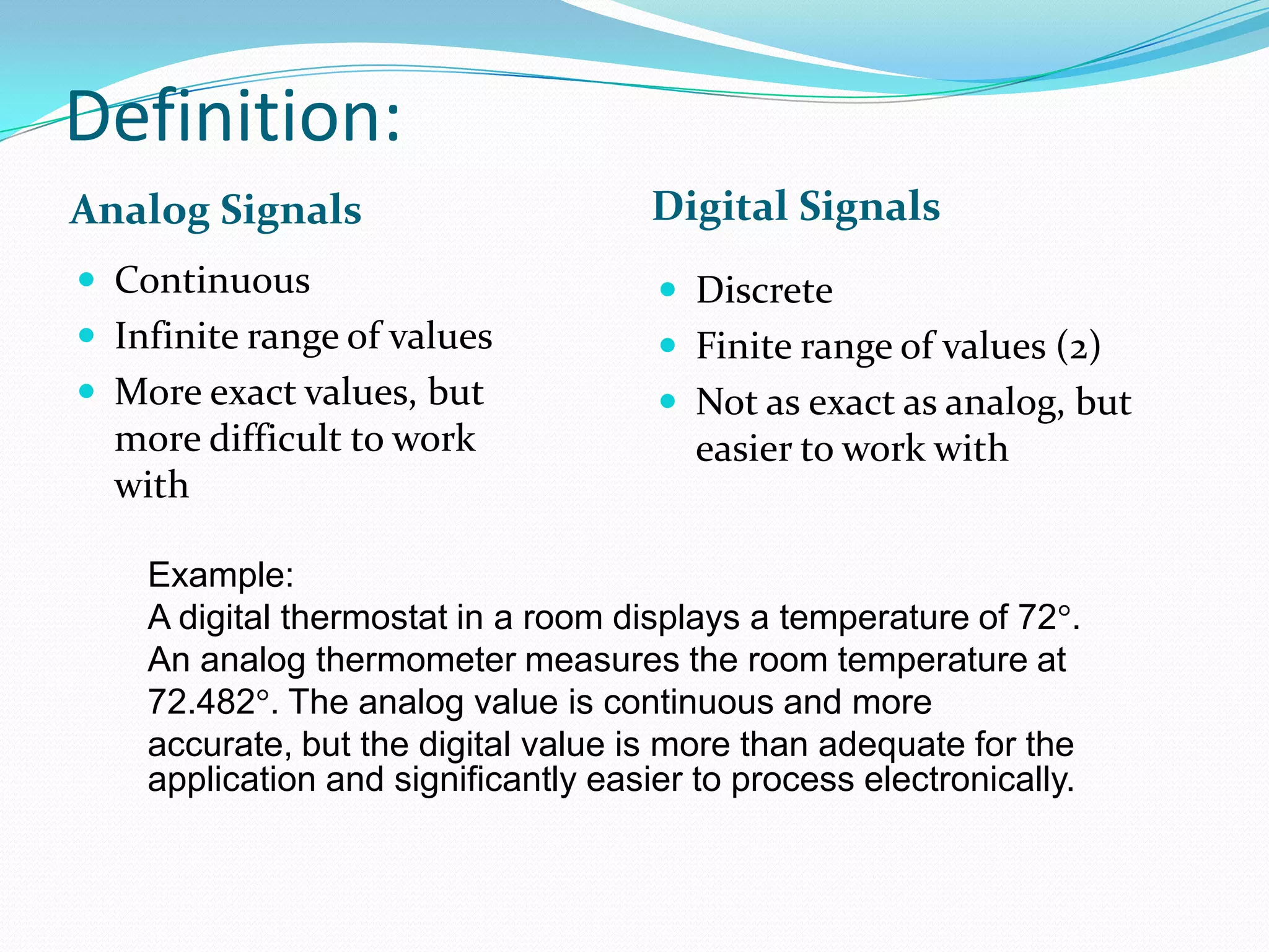 Analog and digital signals | PPTX
