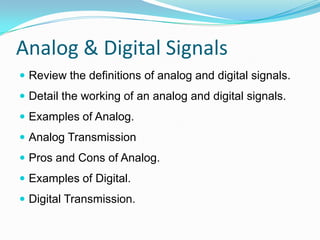 Analog and digital signals | PPTX