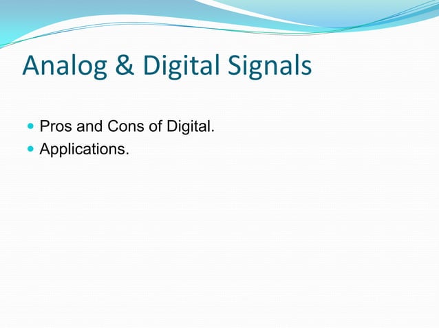 Analog and digital signals | PPTX | Computer Networking | Computing
