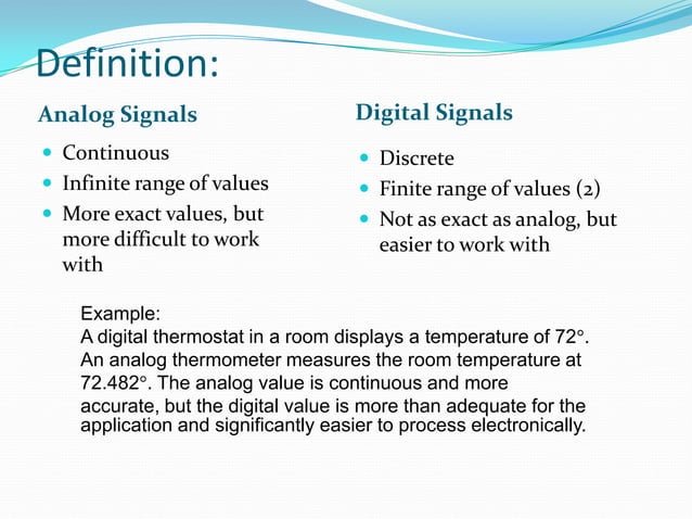 Analog and digital signals | PPTX | Computer Networking | Computing