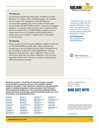 Analog and digital two way radios comparison whitepaper by bearcom | PDF