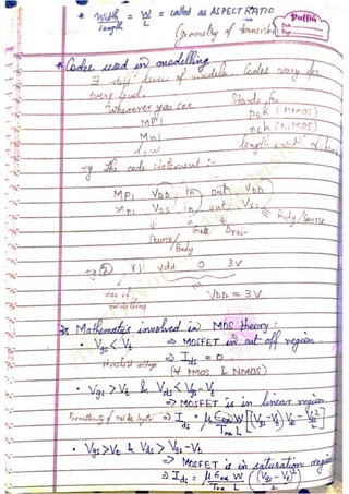 Analog and Digital VLSI Design Notes - Akshansh | PDF