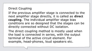 analog circuit presentation of multistage transistor | PPTX