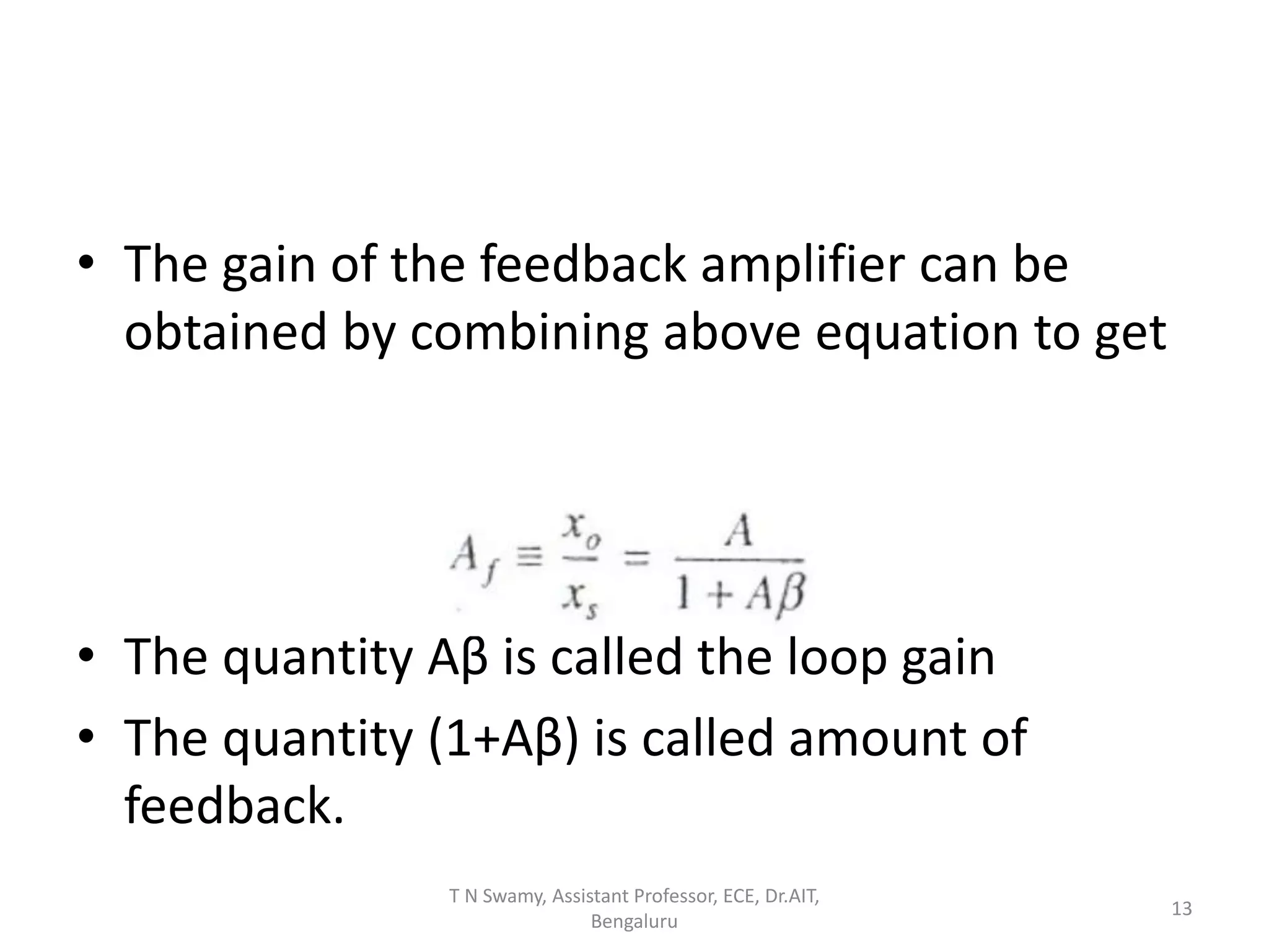 Feedback amplifiers, Power Amplifiers, Oscillators | PPTX