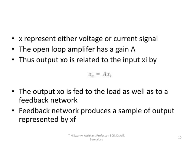 Feedback amplifiers, Power Amplifiers, Oscillators | PPTX