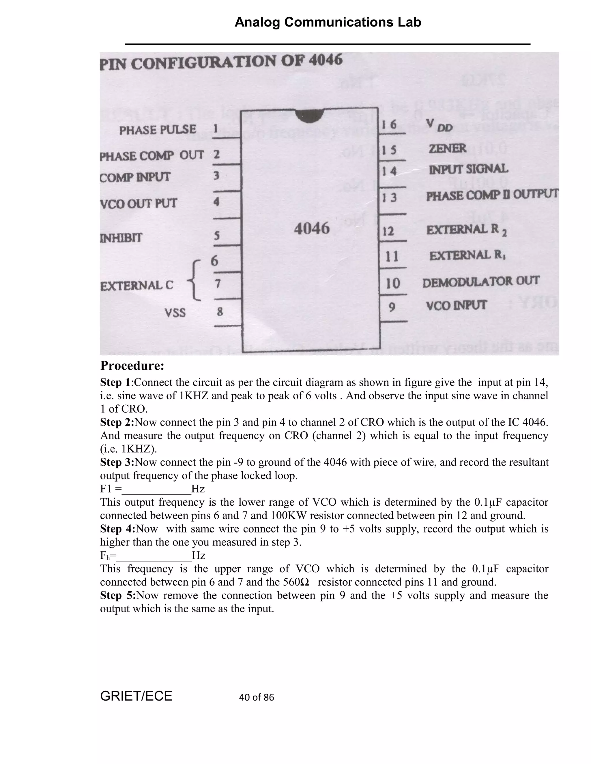Analog comm lab manual | DOC