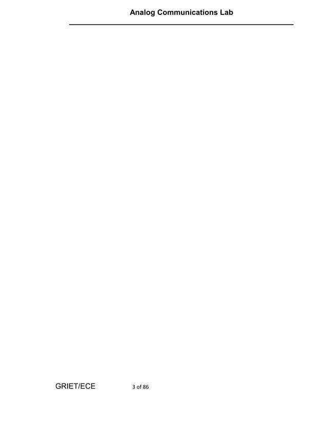 Analog comm lab manual | PDF