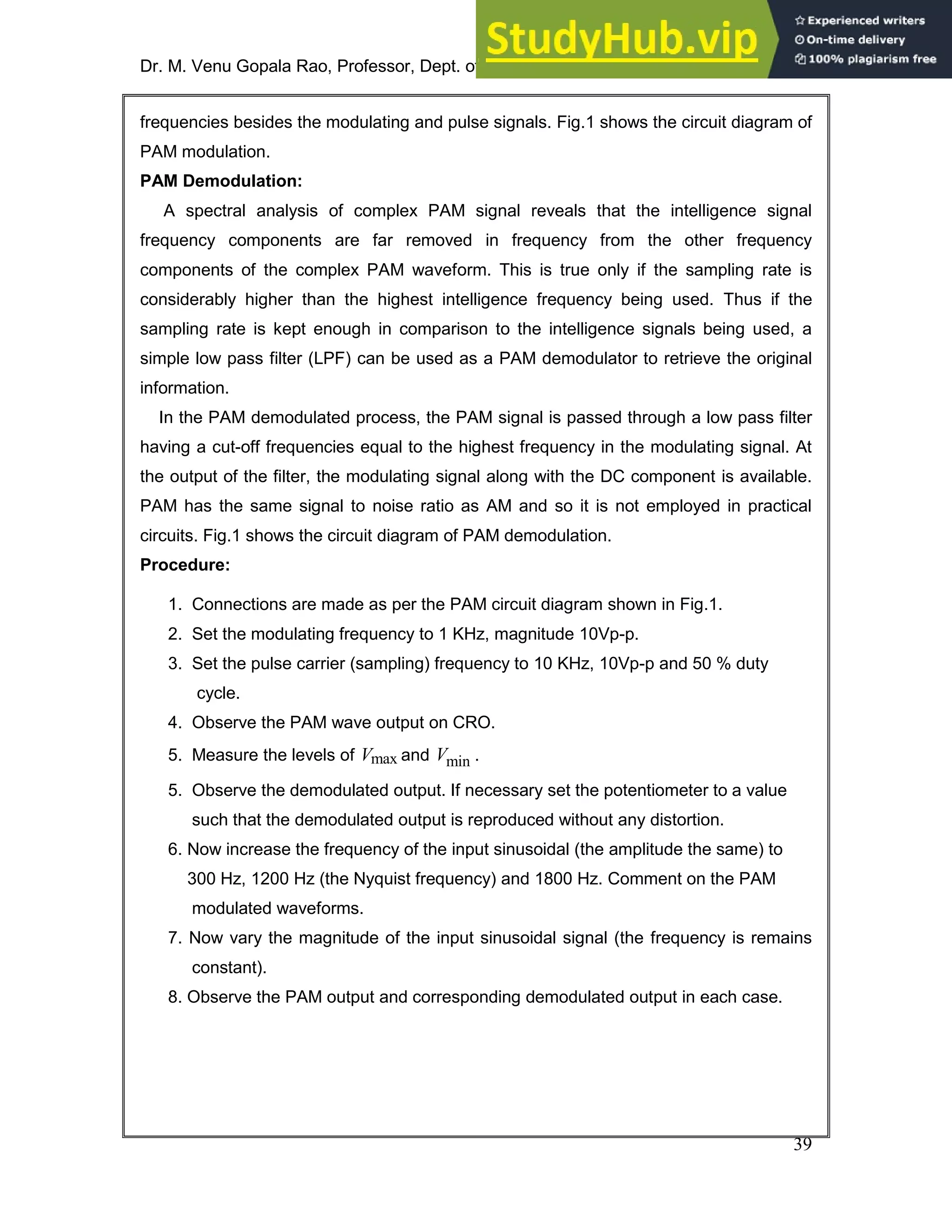 Analog Communications Lab Laboratory Manual | PDF