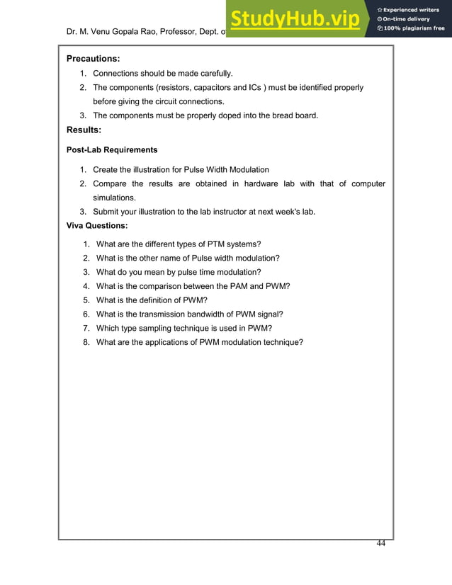 Analog Communications Lab Laboratory Manual | PDF