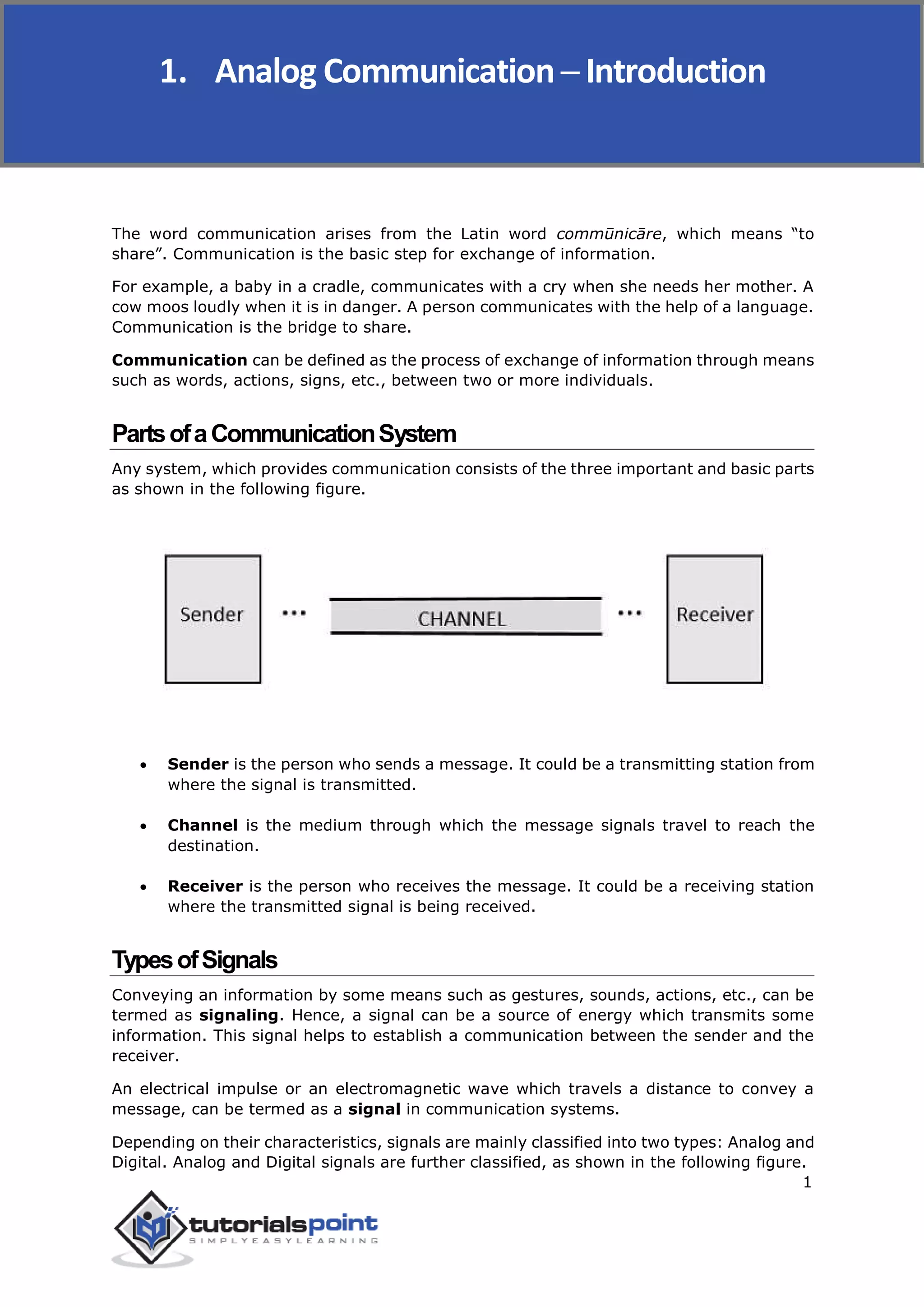 Analog Communication Tutorial Pdf