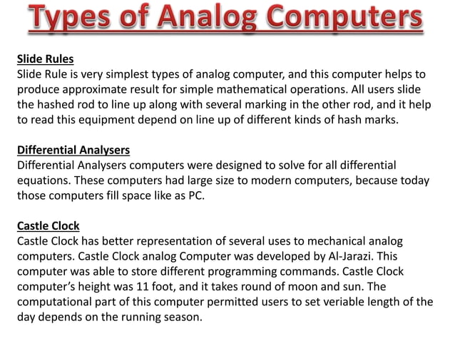 Analog Computer: Definition, Examples, Types, Characteristics, and ...