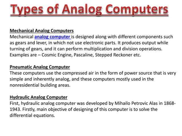 Analog Computer: Definition, Examples, Types, Characteristics, and ...