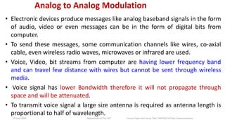 analog data to analog signal - data communication | PPTX