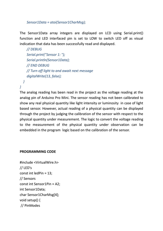 Analog data transmission on rf module using arduino | PDF