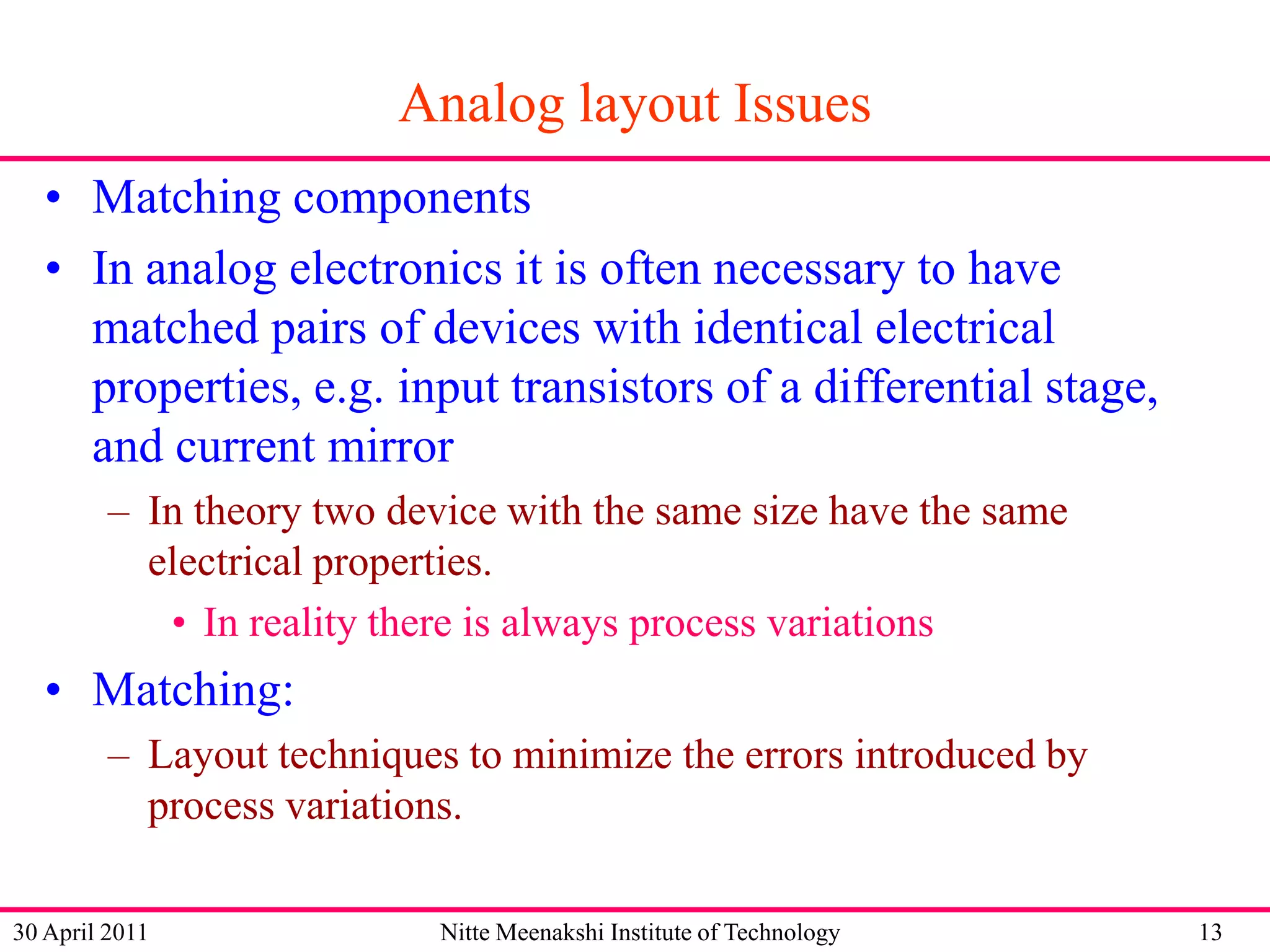 Analog Layout design | PDF