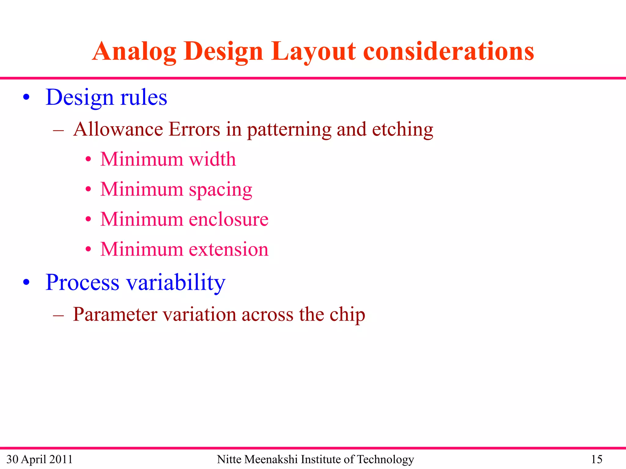 Analog Layout design | PDF