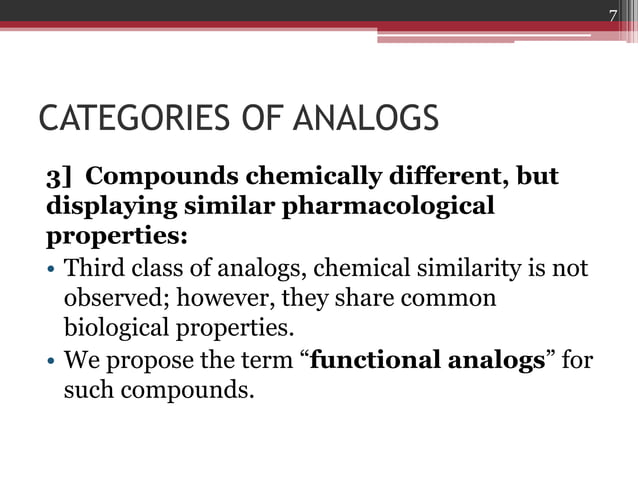 Analog design medicinal chemistry | PPTX | Chemistry | Science