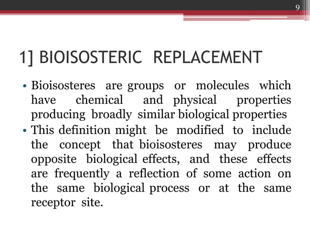 Analog design medicinal chemistry | PPTX | Chemistry | Science