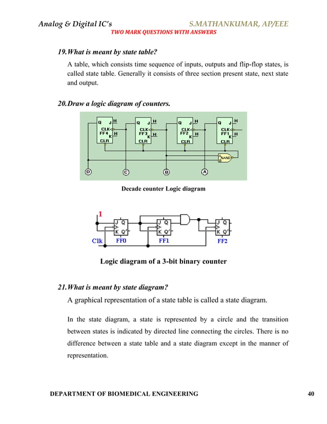 Analog & Digital Integrated Circuits - Material (Short Answers) | PDF
