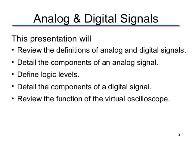 Analog digitalsignals
