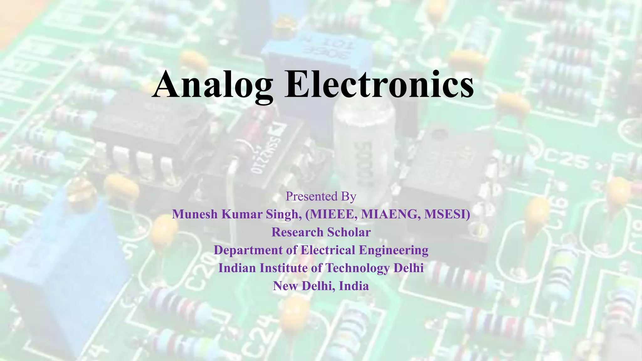 Analog electronics course | PPTX
