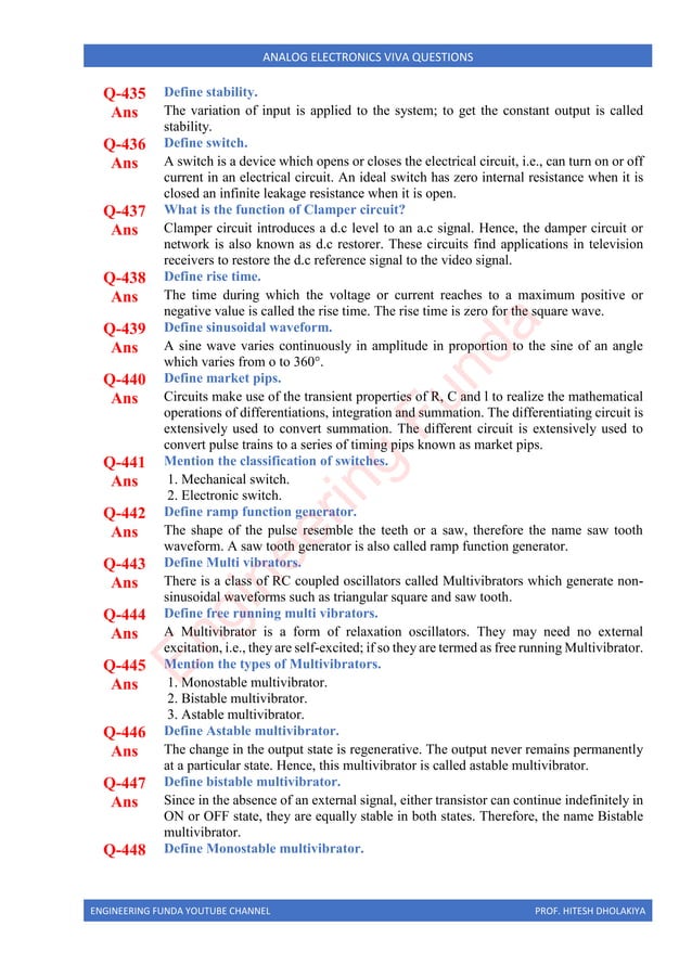 Analog Electronics interview and viva questions.pdf
