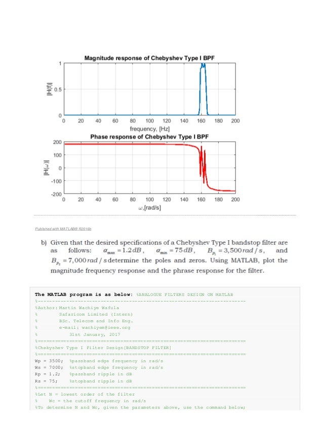 Analog Filters Matlabexamples