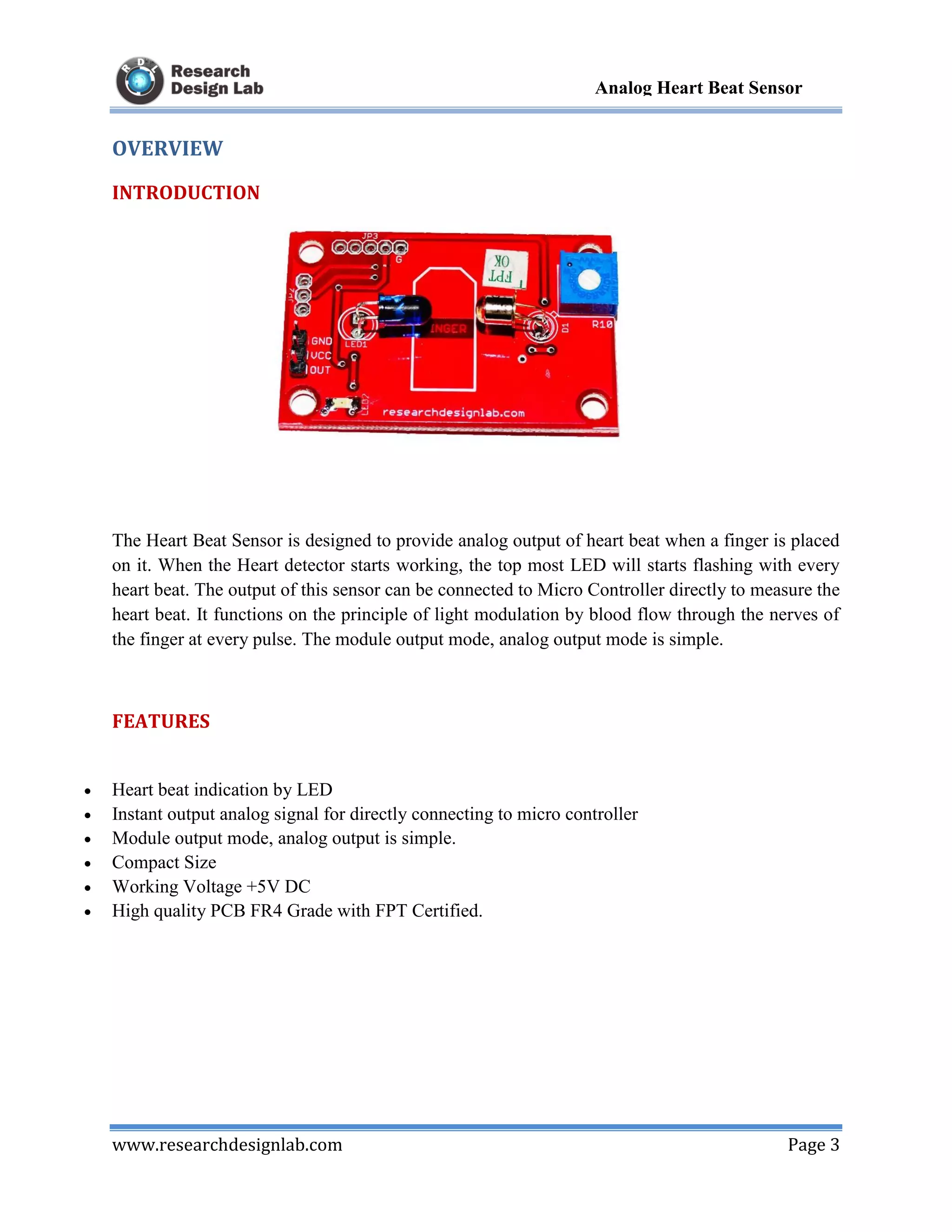 Analog Heart Beat Sensor | PDF