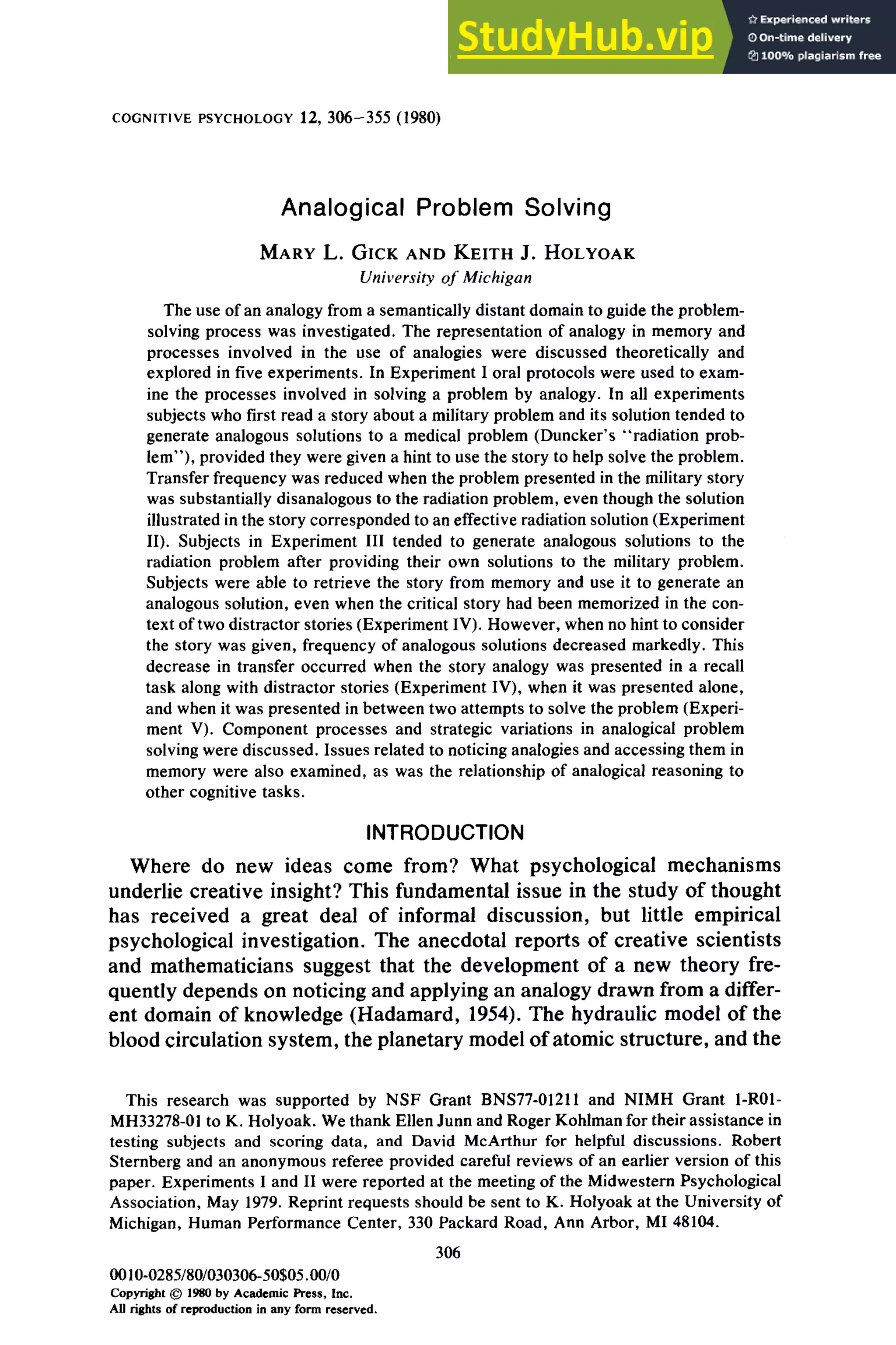 Analogical Problem Solving | PDF