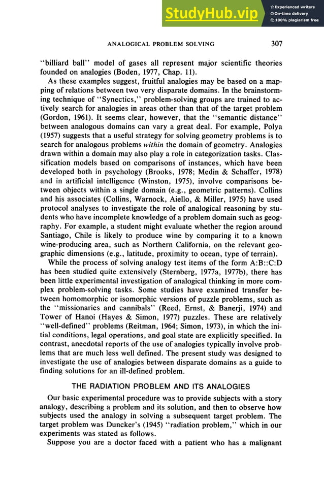 Analogical Problem Solving | PDF