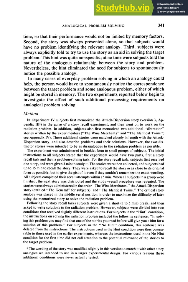 Analogical Problem Solving | PDF