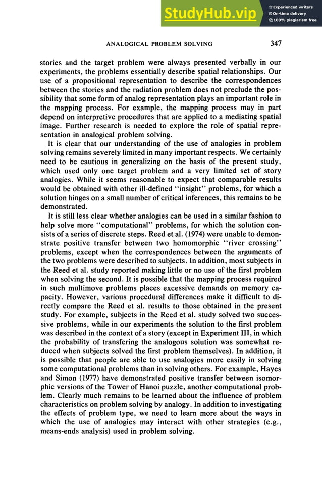 Analogical Problem Solving | PDF