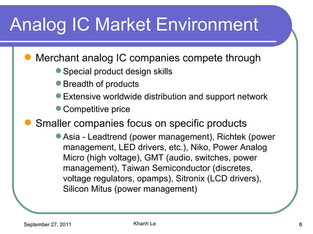 Analog Ic Market and Opportunity | PPT