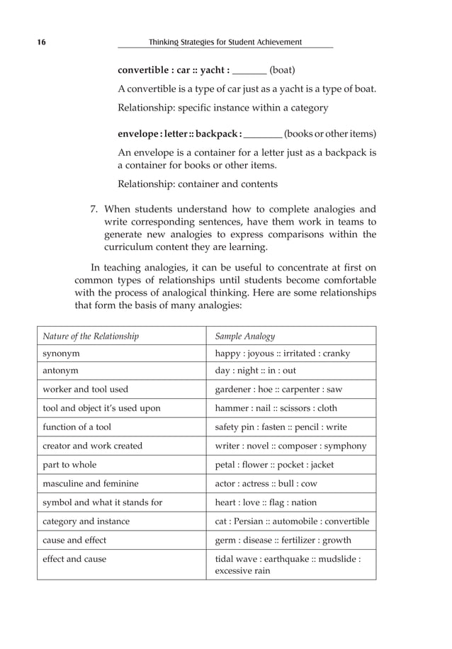 Analogies Pdf