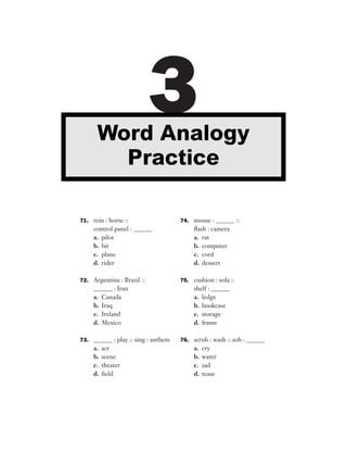 ANALOGIES in English language verbal ability | PDF