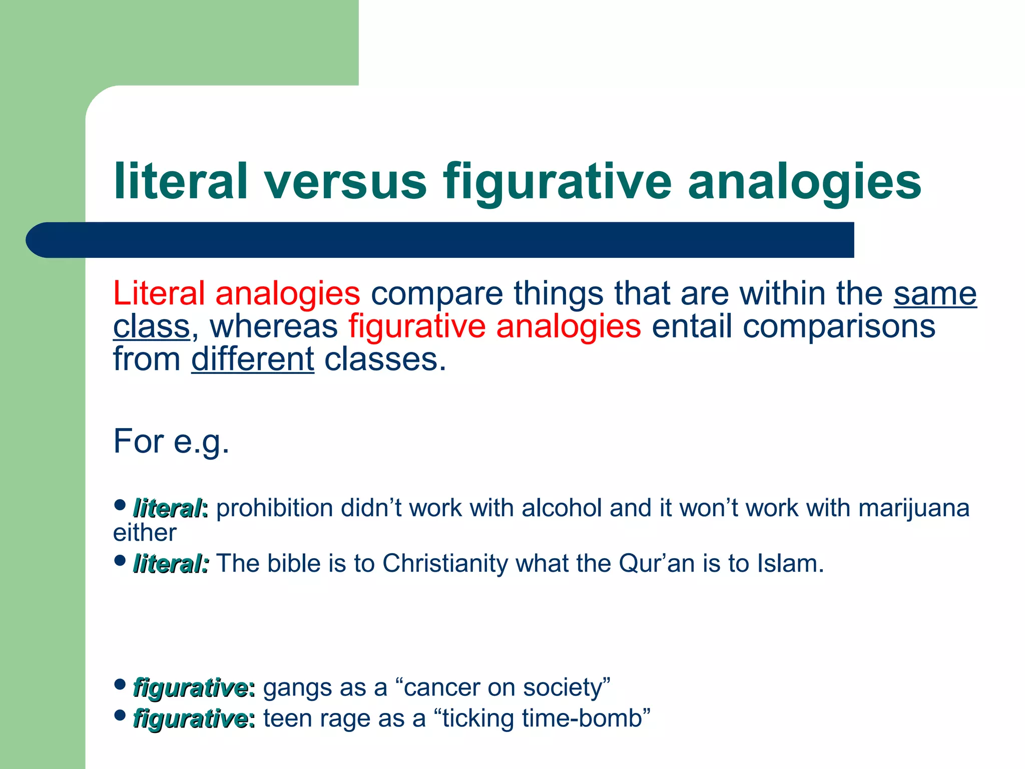 Analogies and refutation | PPT