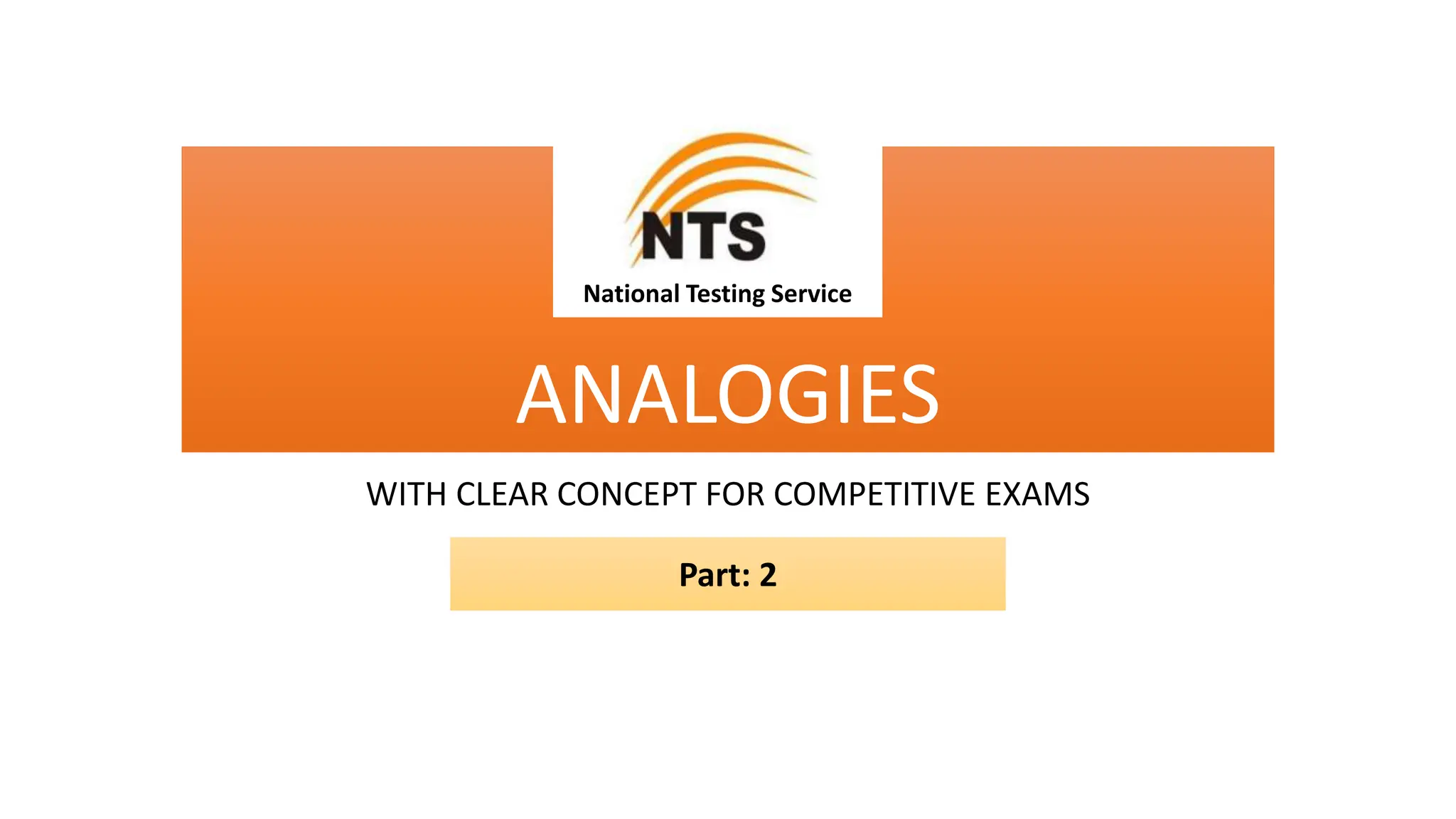ANALOGIES part 2, test your thinking ability , | PPTX