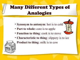 Powerpoint Presentation for teaching analogy to Grade 7 to 10 learners ...