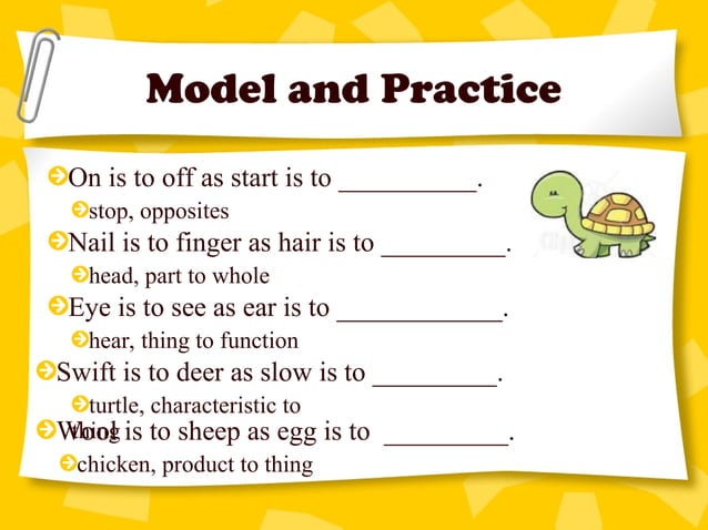 Powerpoint Presentation for teaching analogy to Grade 7 to 10 learners ...