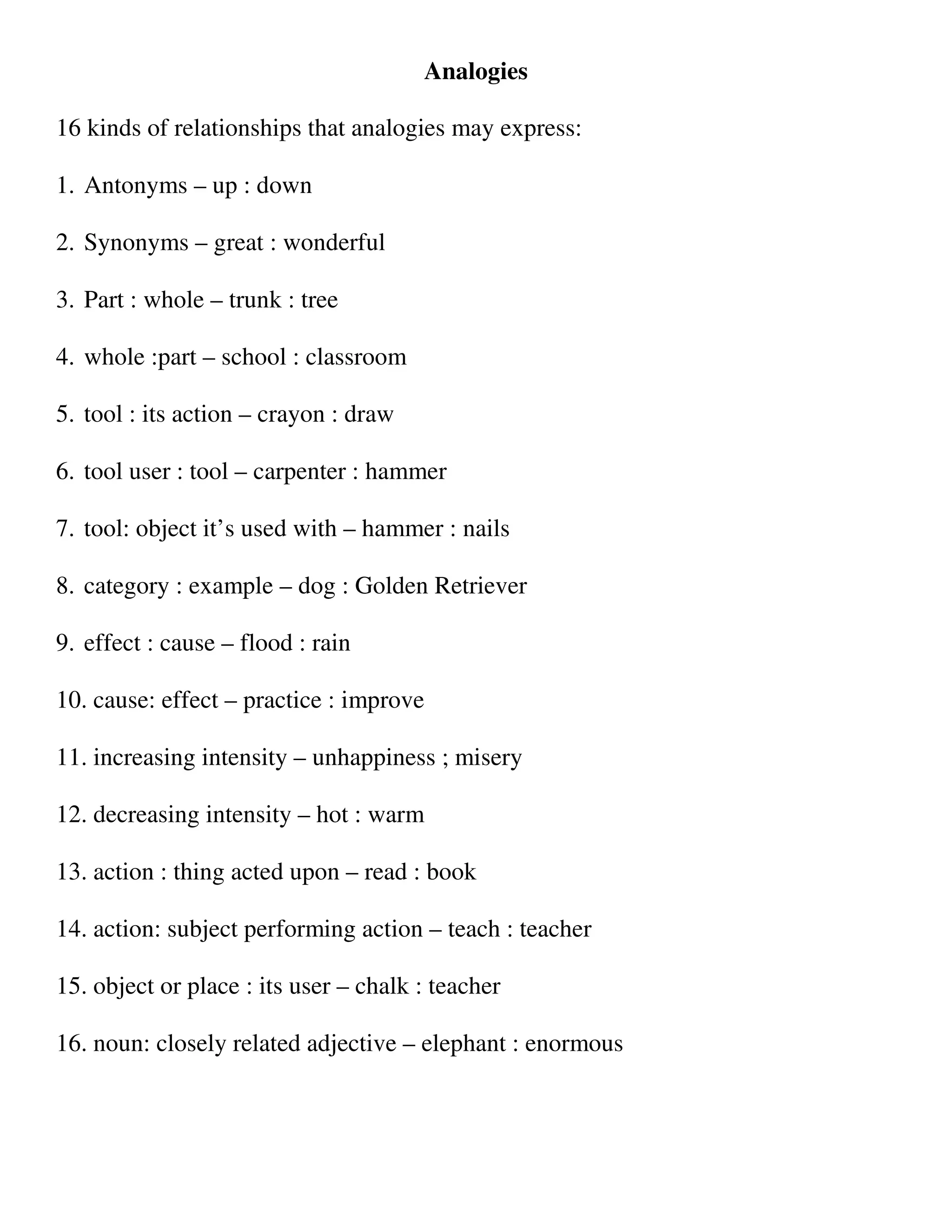 Analogies relationships | PDF